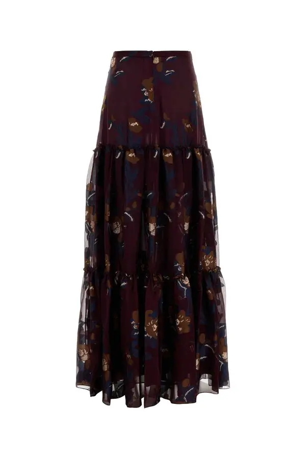 Etro Embroidered Chiffon Skirt