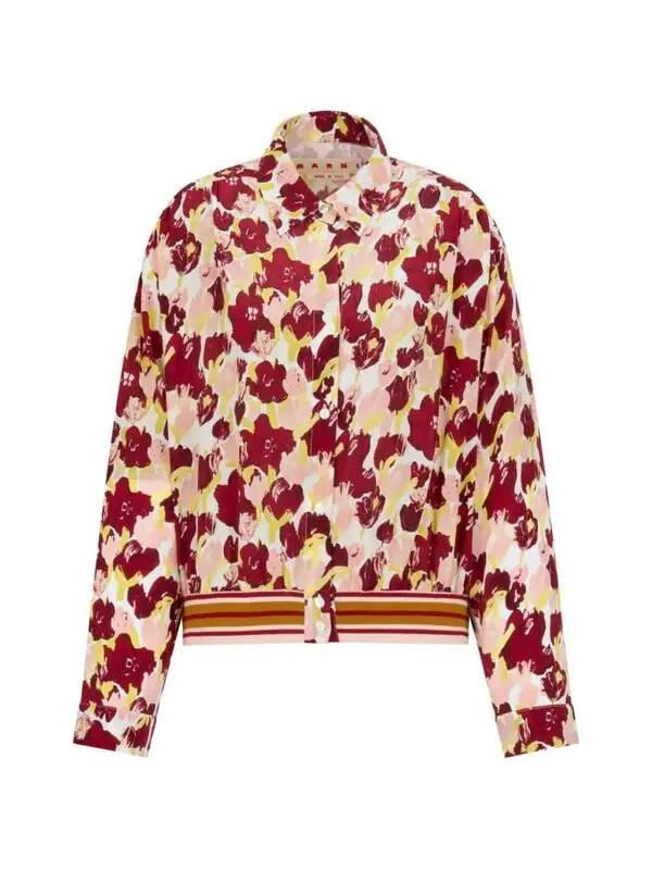 Marni Floral Striped Silk Shirt - Multicolor