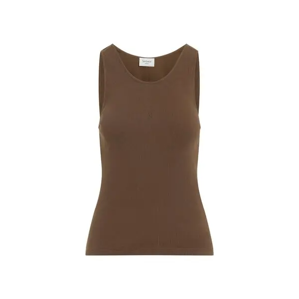 Saint Laurent Cassandre Tank Top - Brown