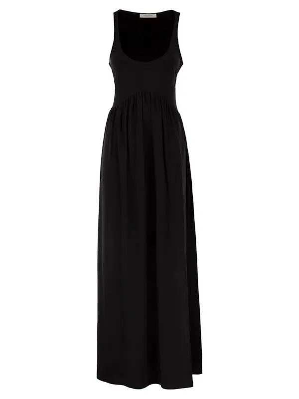 Sportmax Spxpanino – Long Stretch Jersey Dress With Back Cut-out - Black