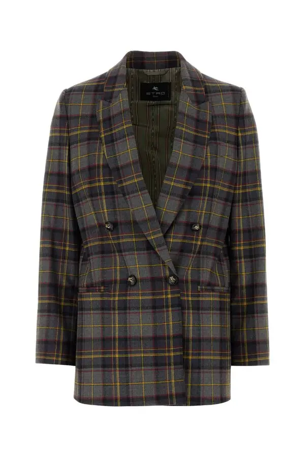 Etro Embroidered Stretch Wool Blazer - Multicolor
