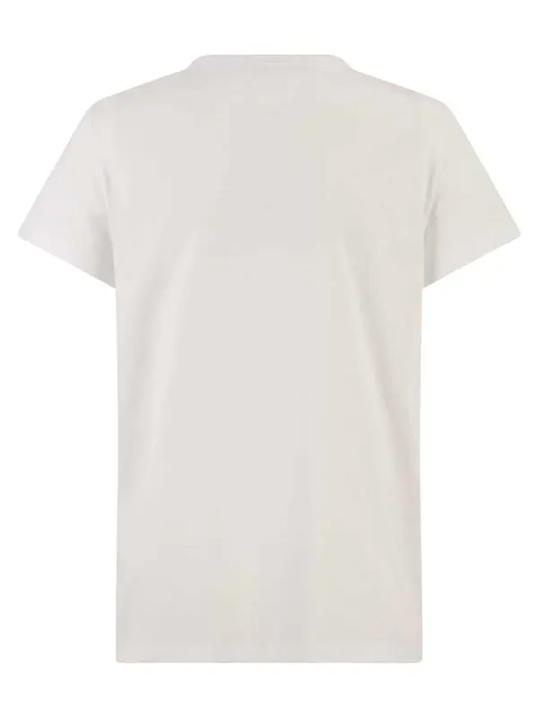 Max Mara Mxmspadino Cotton Jersey T-shirt With Graphic Print - White