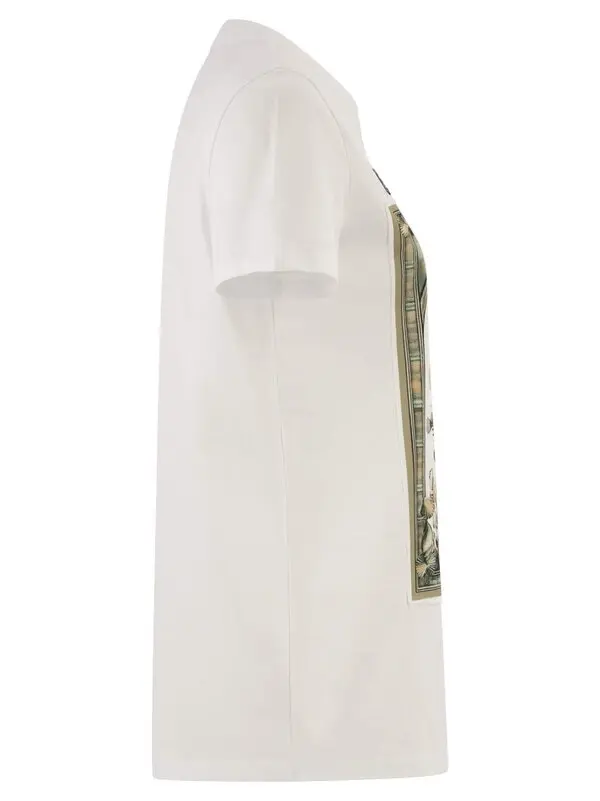 Max Mara Mxmspadino Cotton Jersey T-shirt With Graphic Print - White