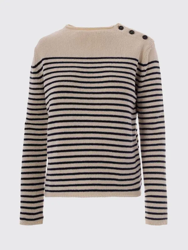 Max Mara Striped Cotton Blend Sweater
