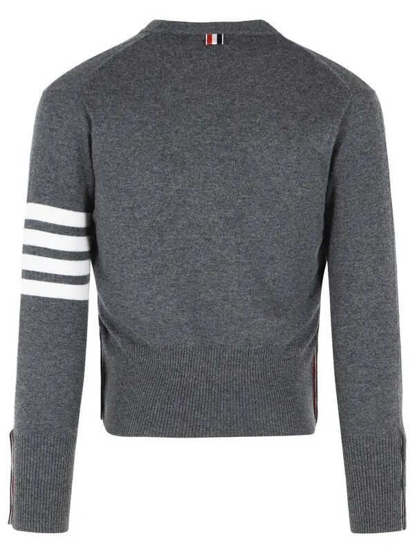 Thom Browne Classic 4 Bar Cashmere Cardigan - Gray