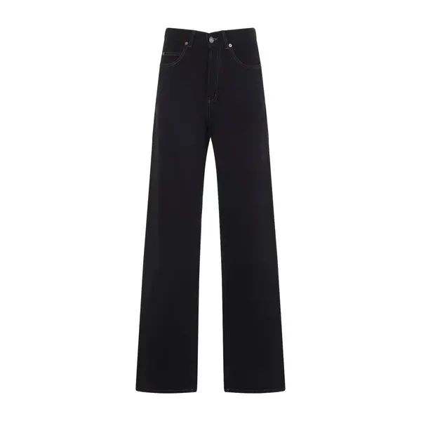 Saint Laurent V-waist Long Baggy Jeans - Black
