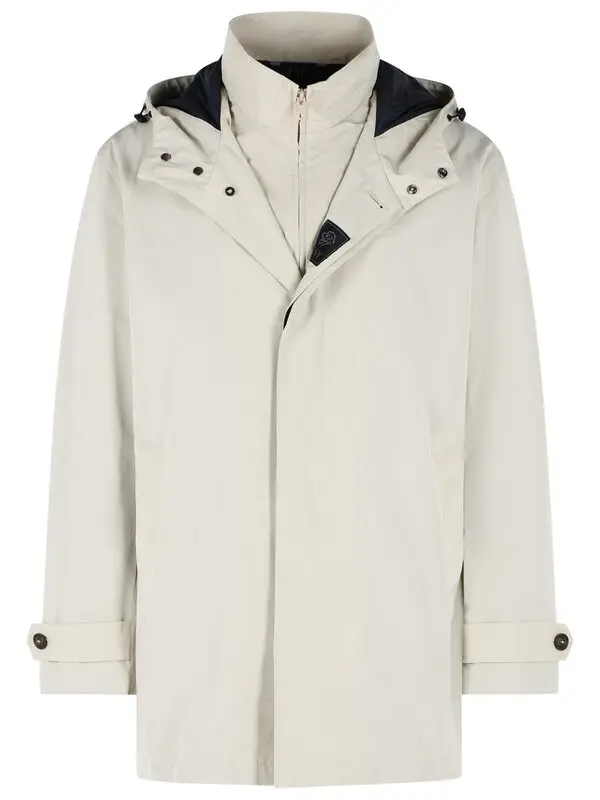 FAY Morning' Microfaille Parka In Beige Cotton Blend - Cream
