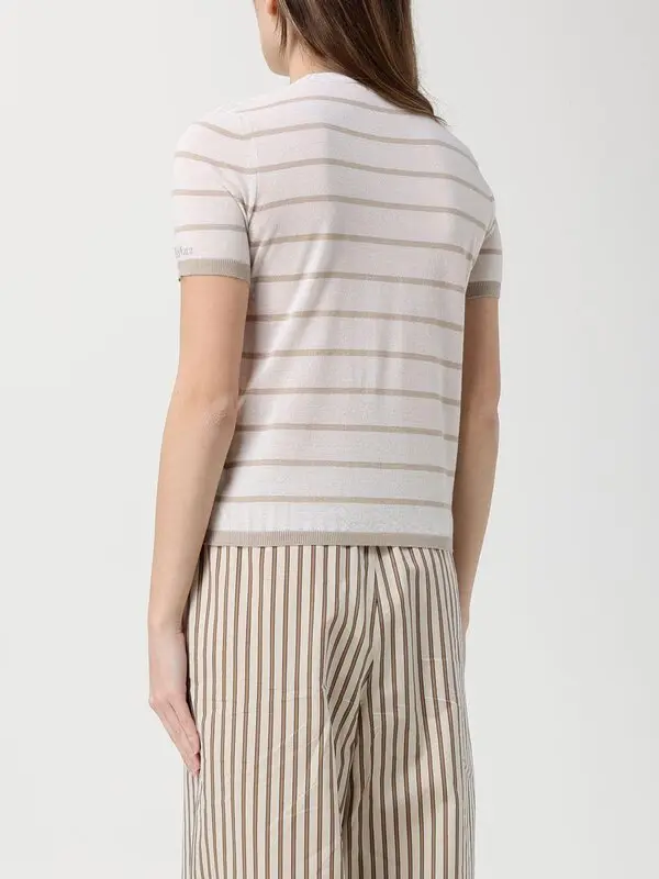 Max Mara Striped Cashmere And Silk T-shirt