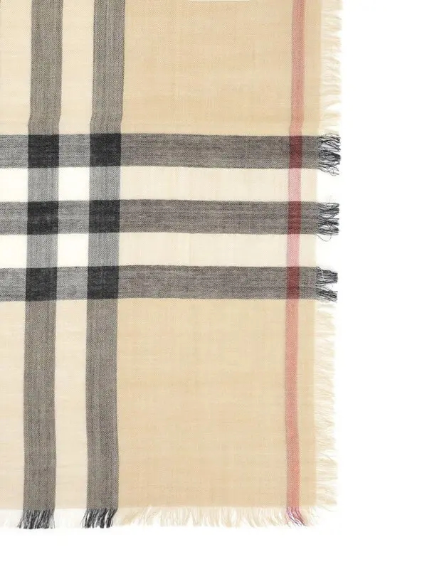 Burberry Wool And Silk Scarf - Cream