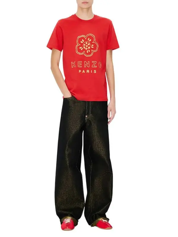 Kenzo Slim-fit Cotton T-shirt With Embroidered Boke Flower