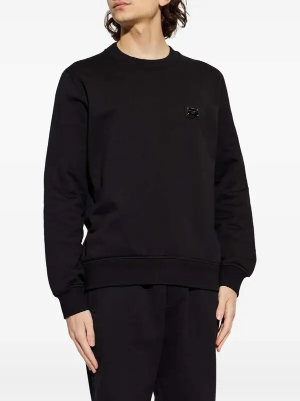 Dolce & Gabbana Crewneck Sweatshirt With Logo Plaque