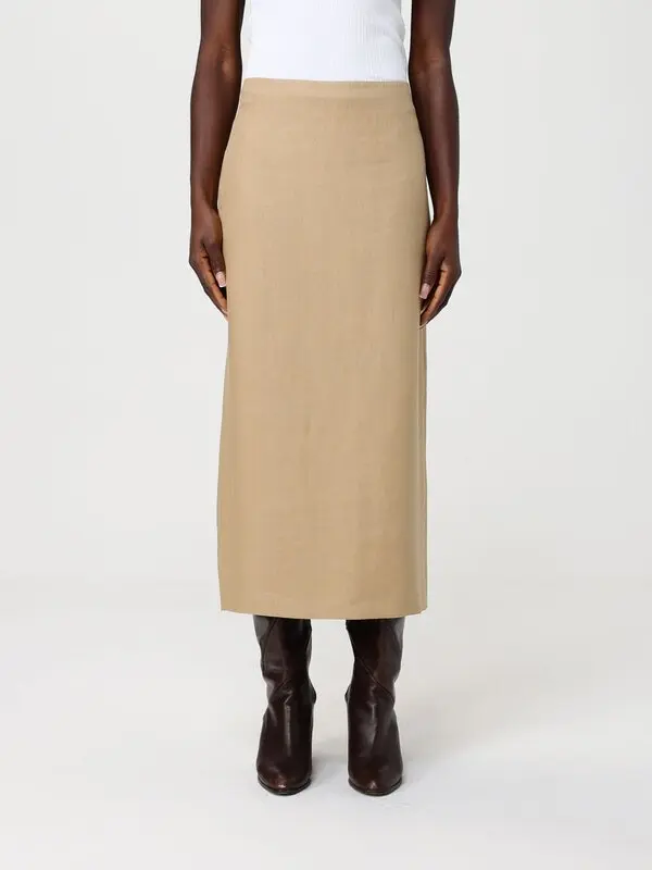 Max Mara Linen Midi Skirt - Cream