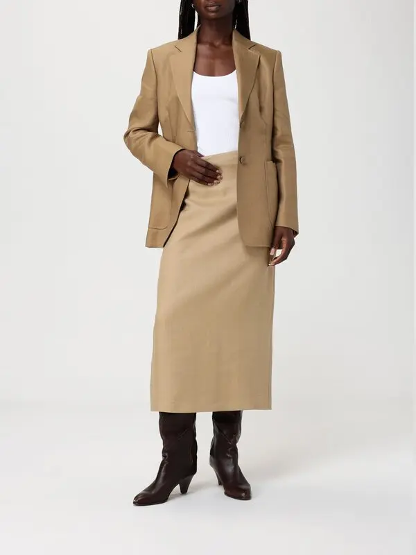 Max Mara Linen Midi Skirt - Cream