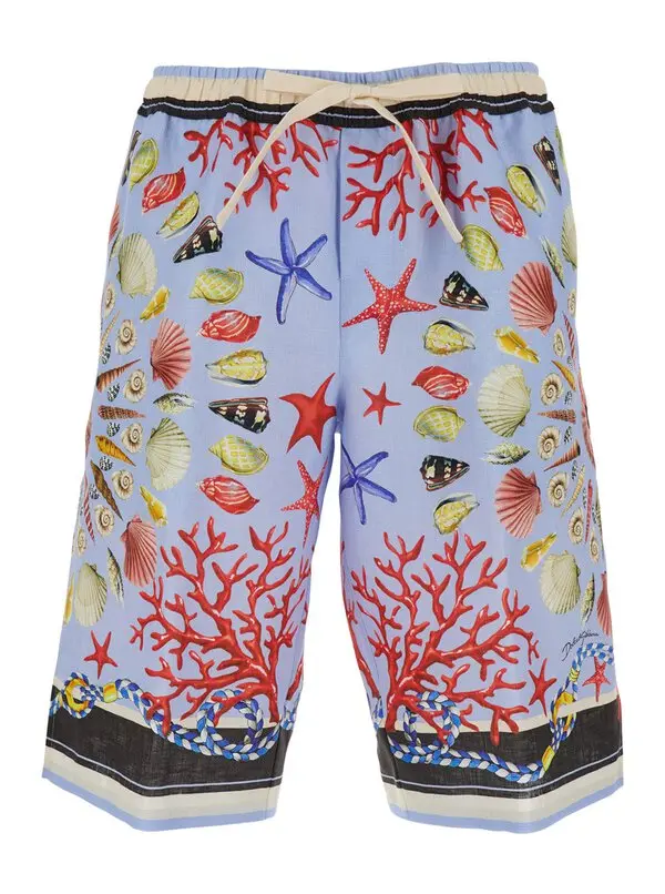 Dolce & Gabbana Linen Shorts - Blue