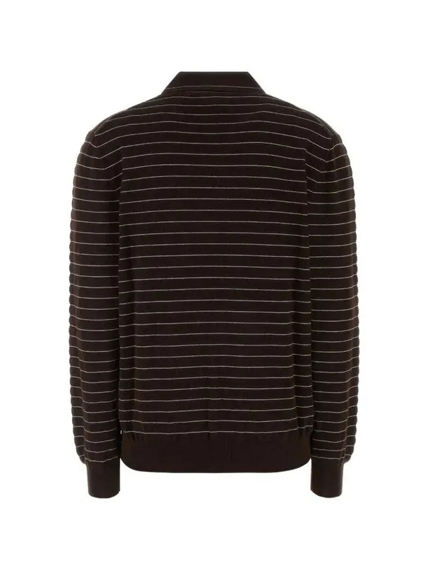 Miu Miu Cotton V-neck Sweater - Brown