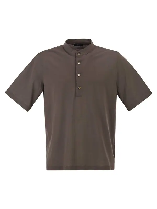 Herno Jersey Polo Shirt With Seraph Collar