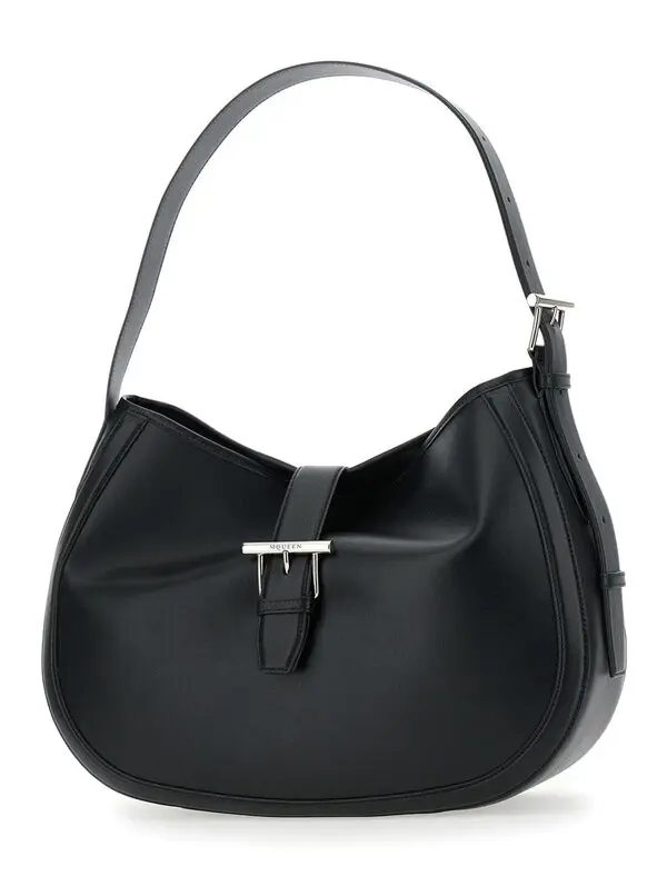Alexander McQueen Leather Shoulder Bag - Black