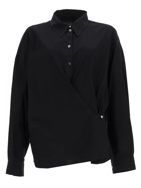 LEMAIRE Straight Collar Twisted Shirt - Black