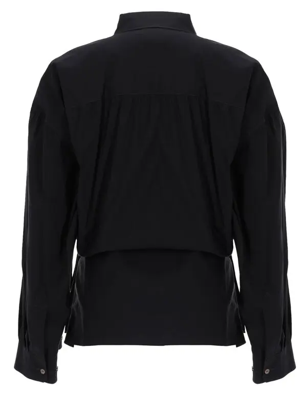 LEMAIRE Straight Collar Twisted Shirt - Black