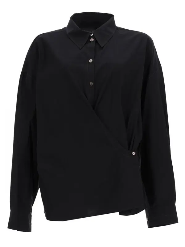 LEMAIRE Straight Collar Twisted Shirt - Black