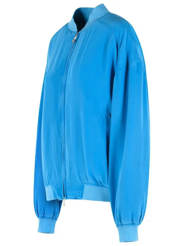 Versace Blouson With Zip In Light Silk Poplin