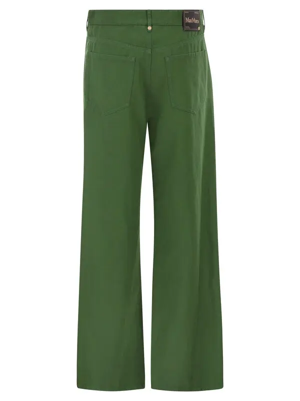 Max Mara Cotton And Linen Straight Leg Trousers