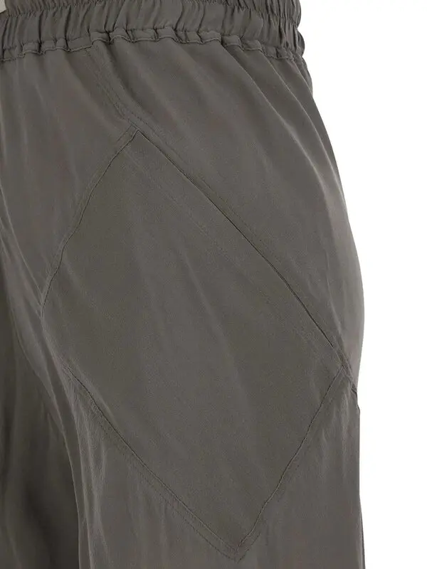 Rick Owens Flared Trousers With Drawstring - Gray