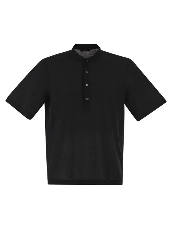 Herno Jersey Polo Shirt With Seraph Collar