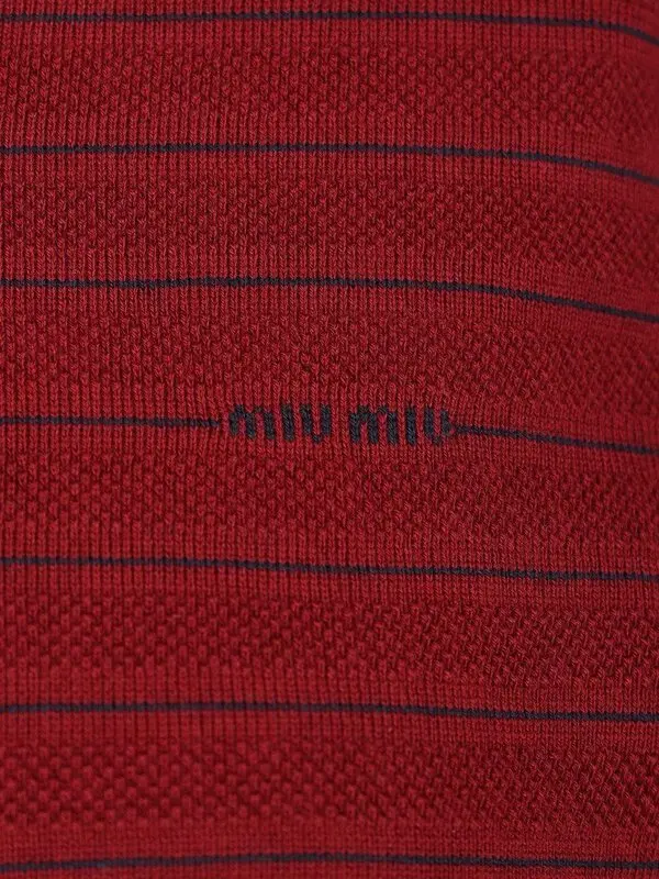 Miu Miu Cotton V-neck Sweater - Multicolor