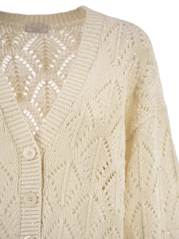 Peserico Cotton Cord Cardigan - Cream