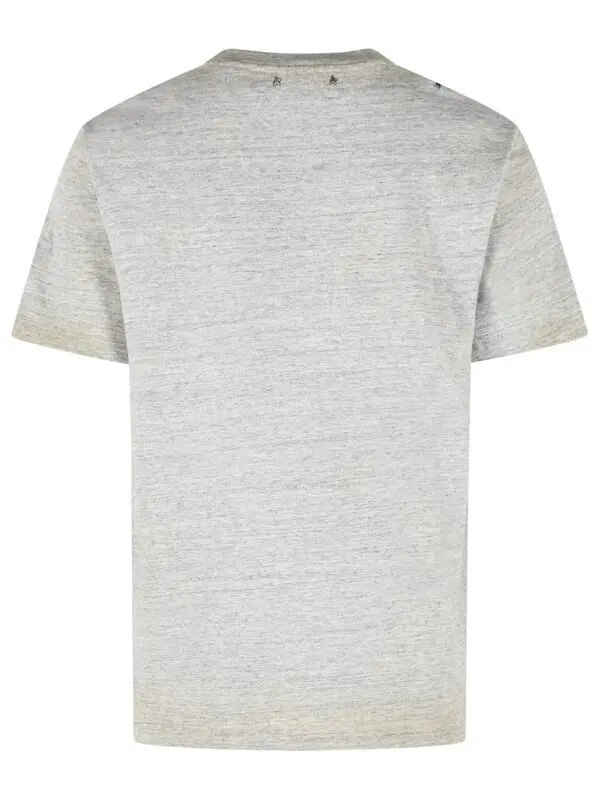 GOLDEN GOOSE Mélange Grey Cotton T-shirt - Gray