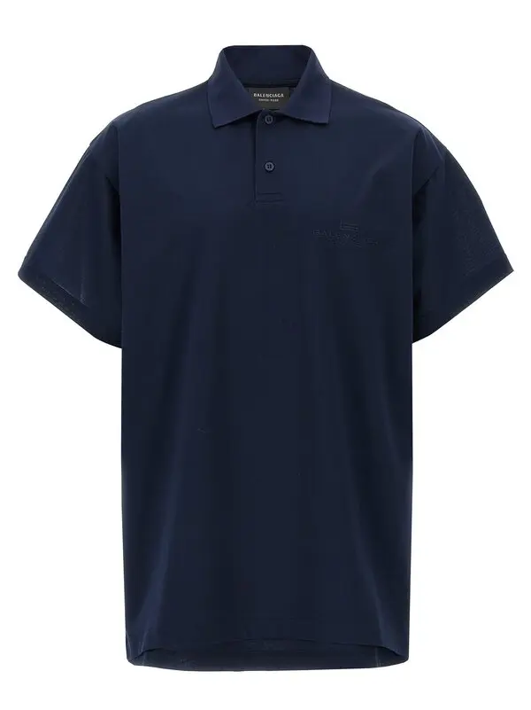 Balenciaga Embroidery Polo Shirt - Blue