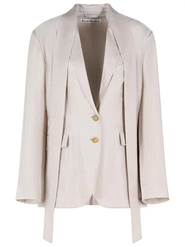 Acne Studios Blazer In Cupro Beige - Cream