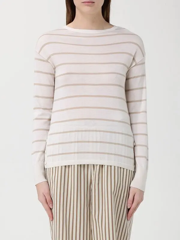 Max Mara Striped Cashmere And Silk Pullover