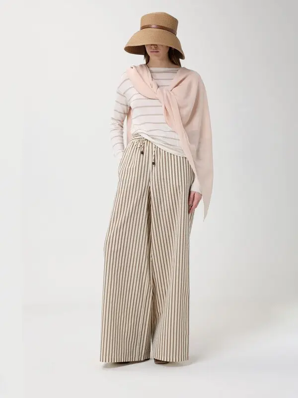 Max Mara Striped Cashmere And Silk Pullover