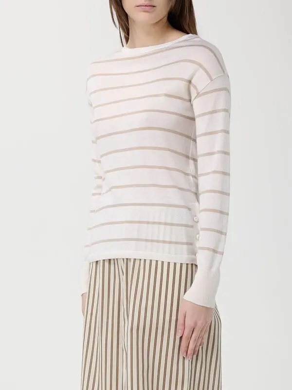 Max Mara Striped Cashmere And Silk Pullover