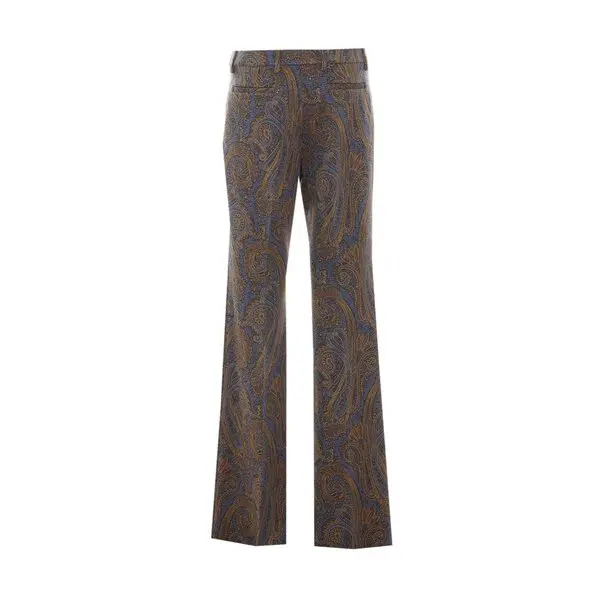 Etro Paisley Motif Flare Trousers - Brown