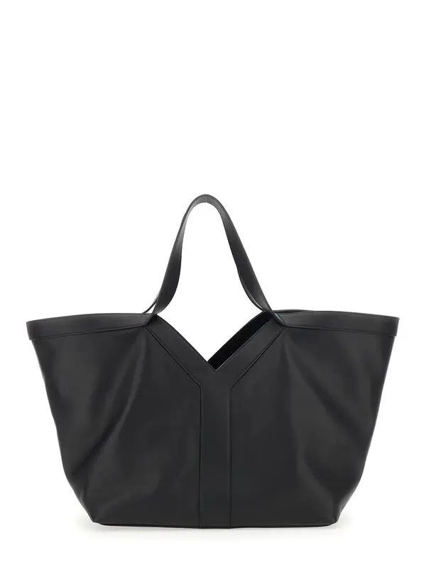 Saint Laurent Shoulder Bag With Clasp Closure And Two Top Handles In Leather For - Black