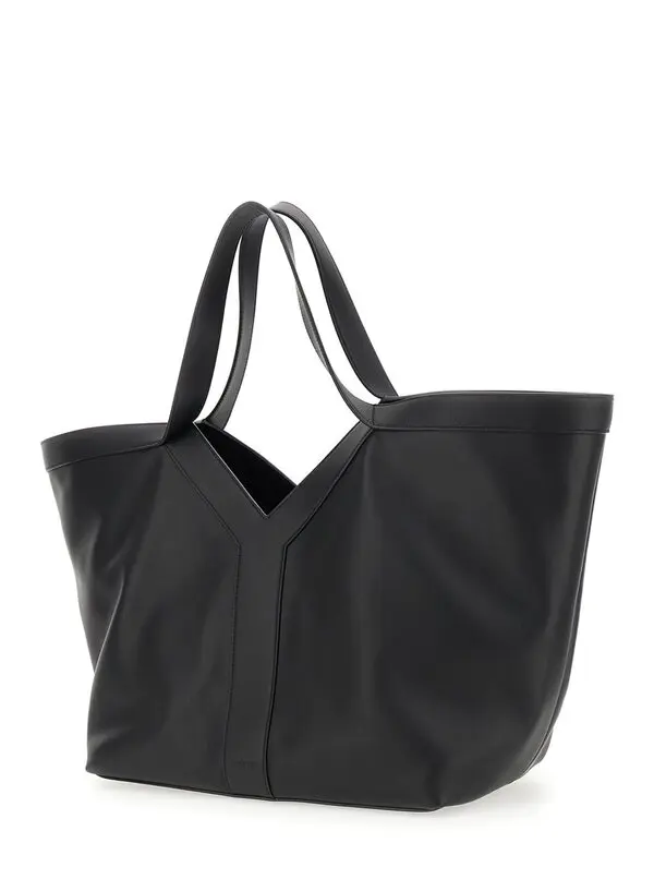 Saint Laurent Leather Tote Bag - Black