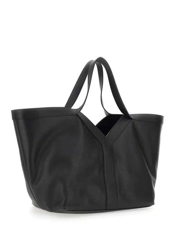Saint Laurent Leather Tote Bag - Black