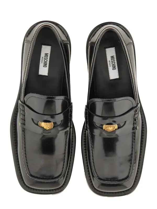 Moschino Berlin Leather Moccasins