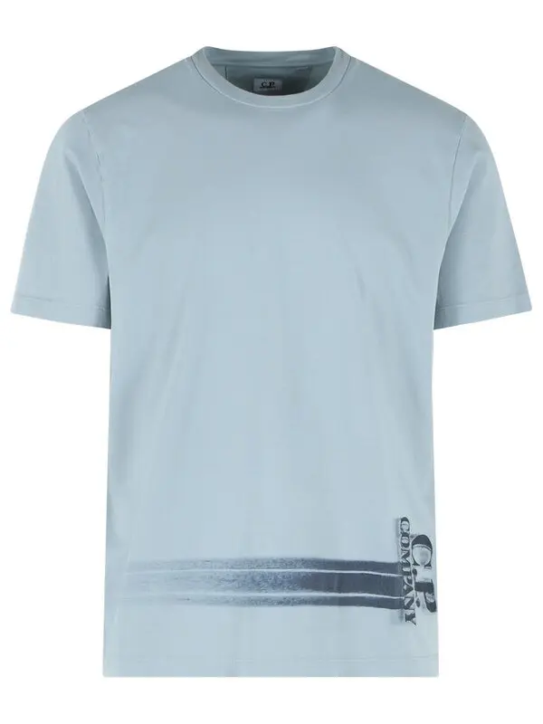 C.P. COMPANY Light Blue Cotton T-shirt - Gray
