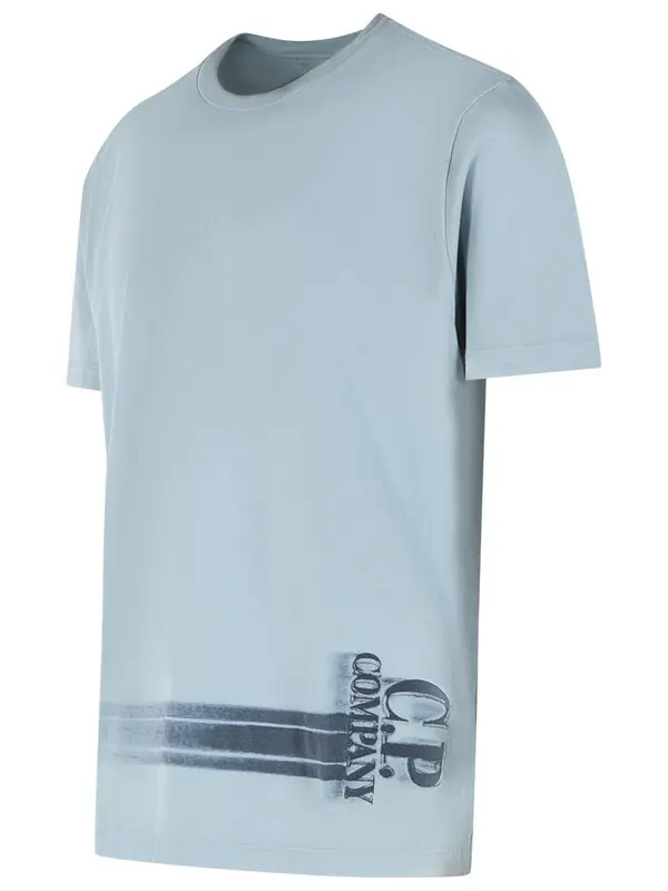 C.P. COMPANY Light Blue Cotton T-shirt - Gray