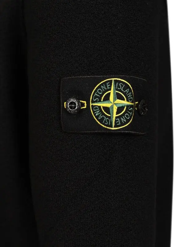 Stone Island Pure Virgin Wool Crew Neck Sweater - Black
