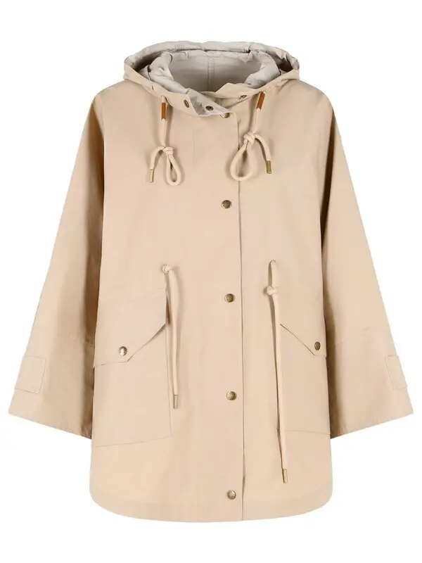 Moncler Bruerra' Cape In Beige Cotton Blend