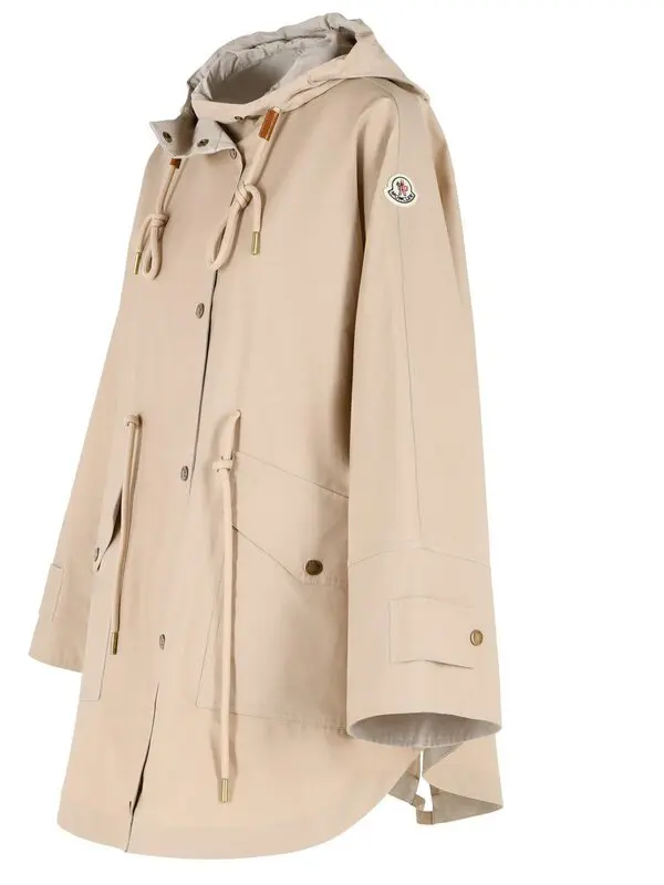 Moncler Bruerra' Cape In Beige Cotton Blend
