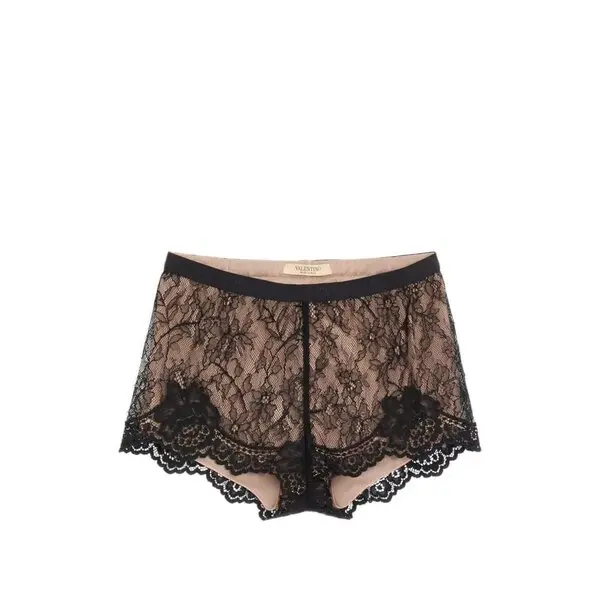 Valentino Garavani Floral Lace Mini Shorts - Black