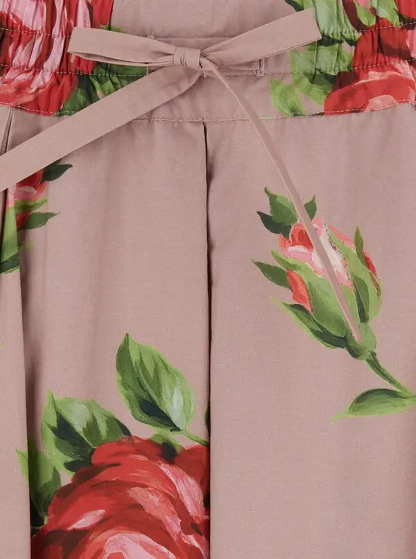Dolce & Gabbana Floral Print Cotton Skirt - Pink