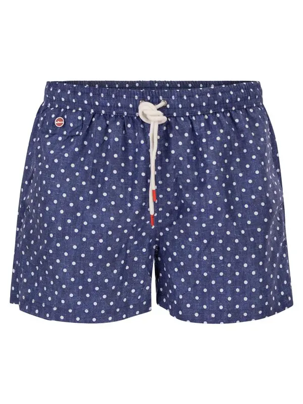 Kiton Short Patterned Swim Boxers - Blue
