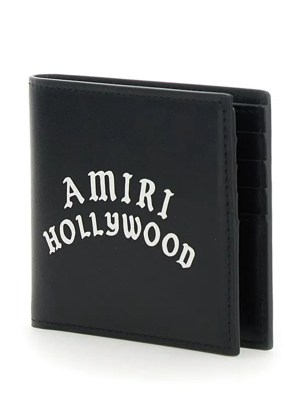 Amiri Bi-fold Wallwt With Logo Lettering On The Front In Leather